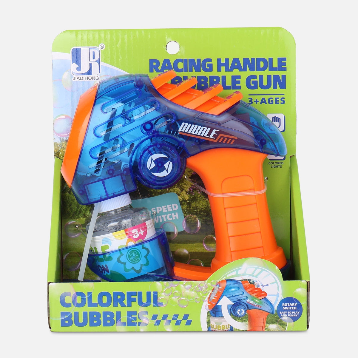 10 HOLE TRANSPARENT RACING HANDLE BUBBLE GUN TOY – Al Nasser